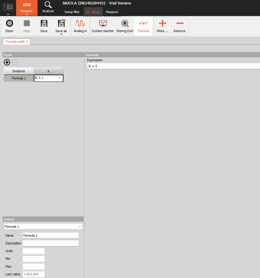 Formula Math > Device Modules > Modules > Setup | Dewesoft X Manual EN