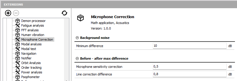 Microphone Correction > Acoustics > Modules > Setup | Dewesoft X Manual EN