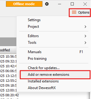 Add Extensions and Plugins > Extensions > Setup | Dewesoft X Manual EN